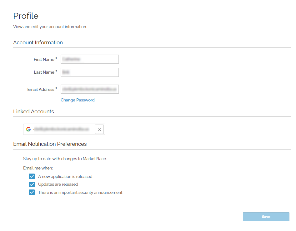 View/Manage Account Information